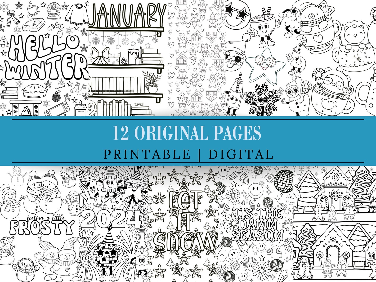 Winter Coloring Pages for Adults, Cozy Winter Coloring, Adult Printable ...