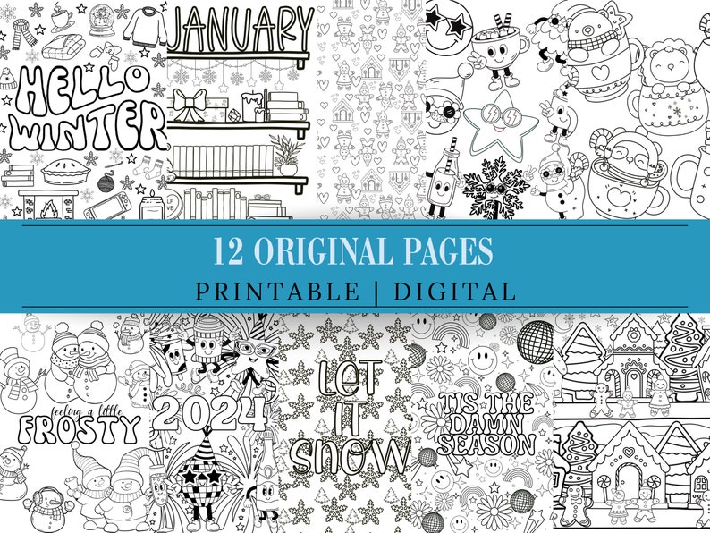 Winter Coloring Pages for Adults, Cozy Winter Coloring, Adult Printable ...