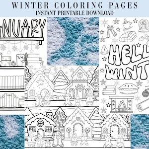 Winter Coloring Pages for Adults, Cozy Winter Coloring, Adult Printable ...