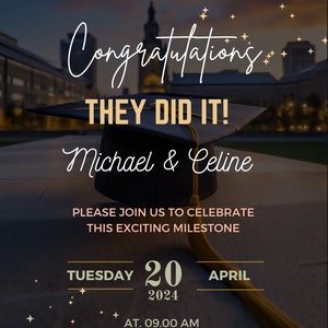 Editable and Printable Multiple Graduates Graduation Invitation ...