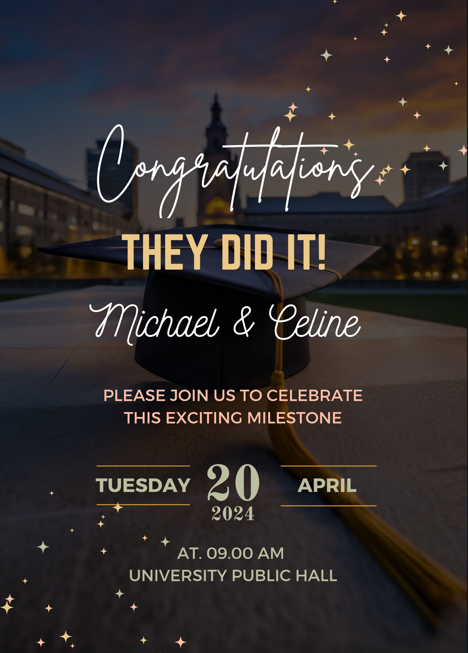 Editable and Printable Multiple Graduates Graduation Invitation ...