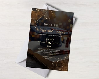 Editable and Printable Multiple Graduates Graduation Invitation ...