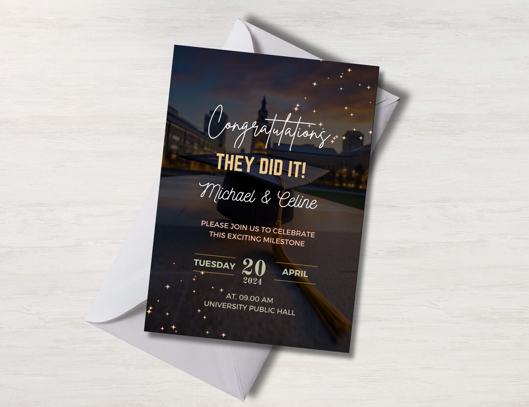 Editable and Printable Multiple Graduates Graduation Invitation ...