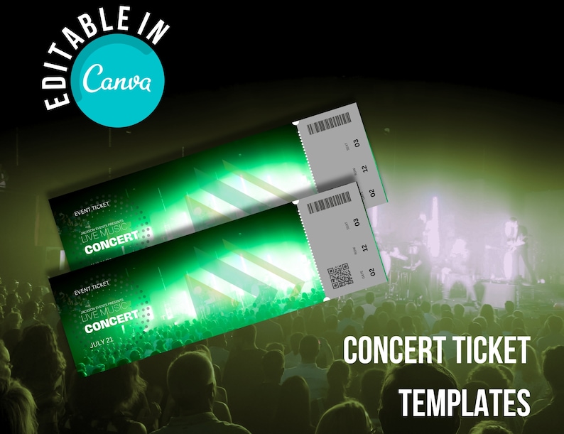 Editable Concert Ticket Template, DIY Event Ticket, Custom Concert Ticket Gift, Surprise ...