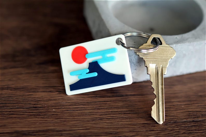 Mt. Fuji Keychain – 3D Printed Japan Souvenir, Minimalist Mountain ...