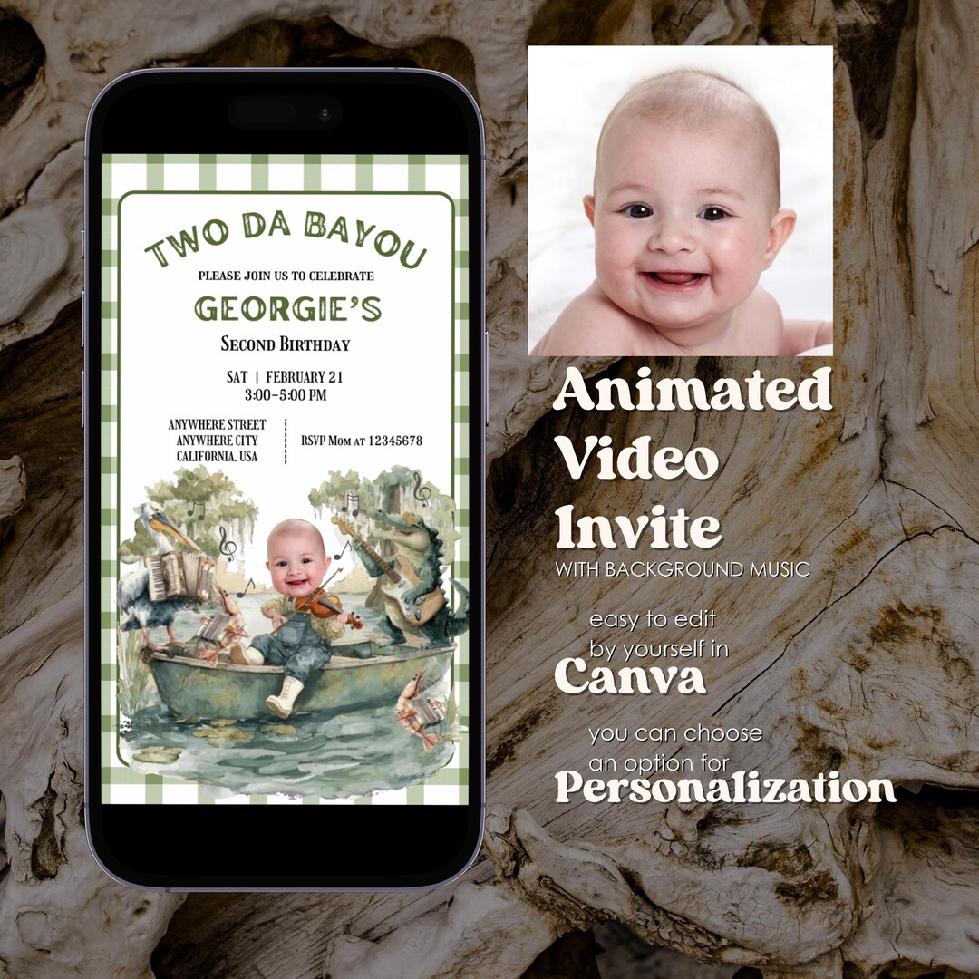 Two Da Bayou Invitation Template Cajun Themed Birthday Free Canva ...