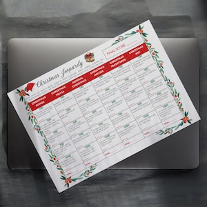 Christmas Jeopardy Printable Holiday Trivia Family Game Night Xmas ...