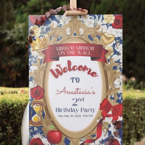 Snow White Party Decor Birthday Decoration Editable Welcome Sign ...