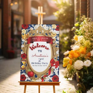 Snow White Party Decor Birthday Decoration Editable Welcome Sign ...