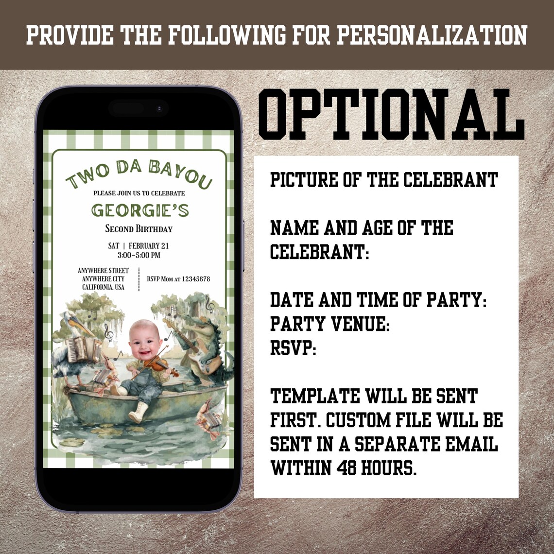 Two Da Bayou Invitation Template Cajun Themed Birthday Free Canva ...