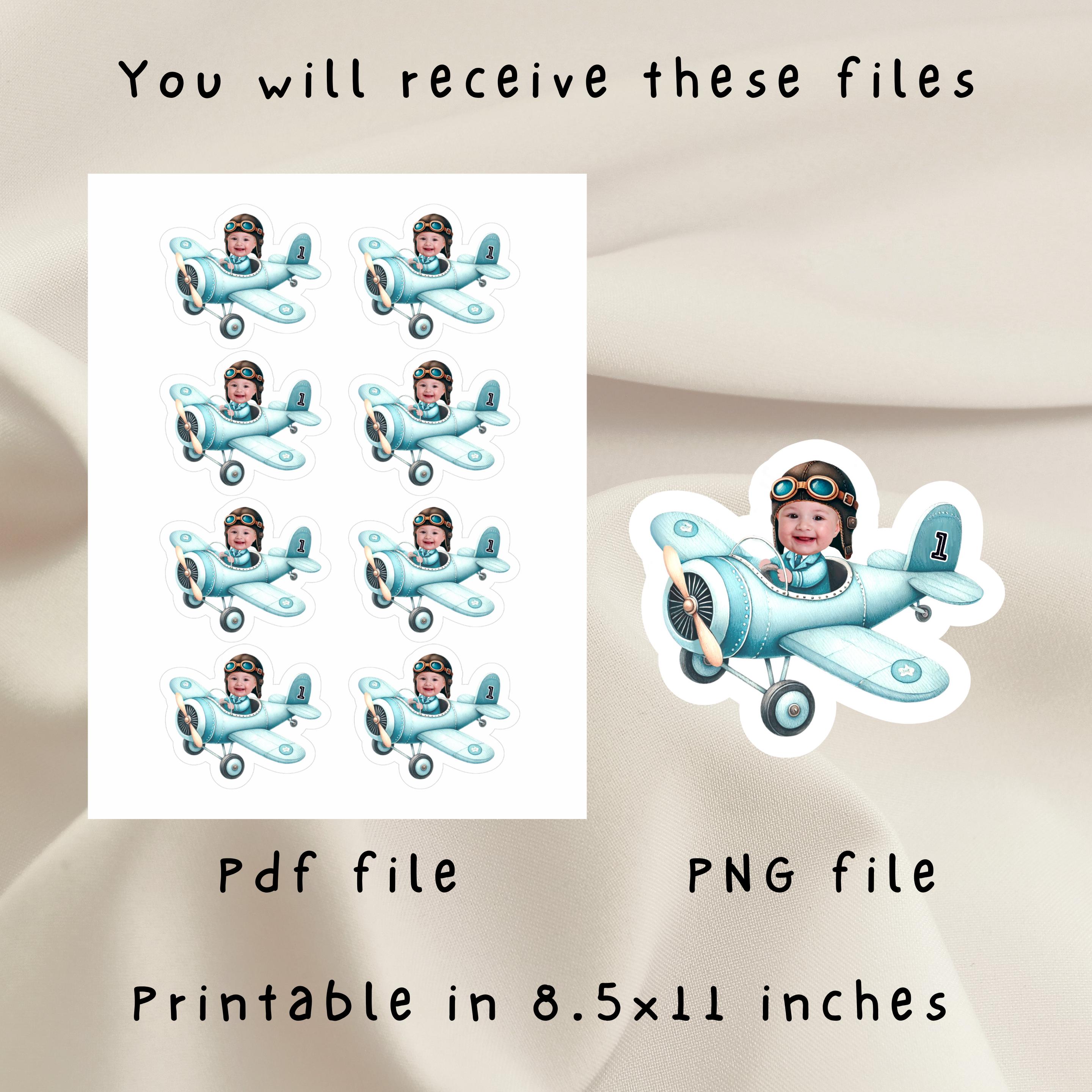 Pilot 1st Birthday Cupcake Toppers: Vintage Airplane Party Decor ...