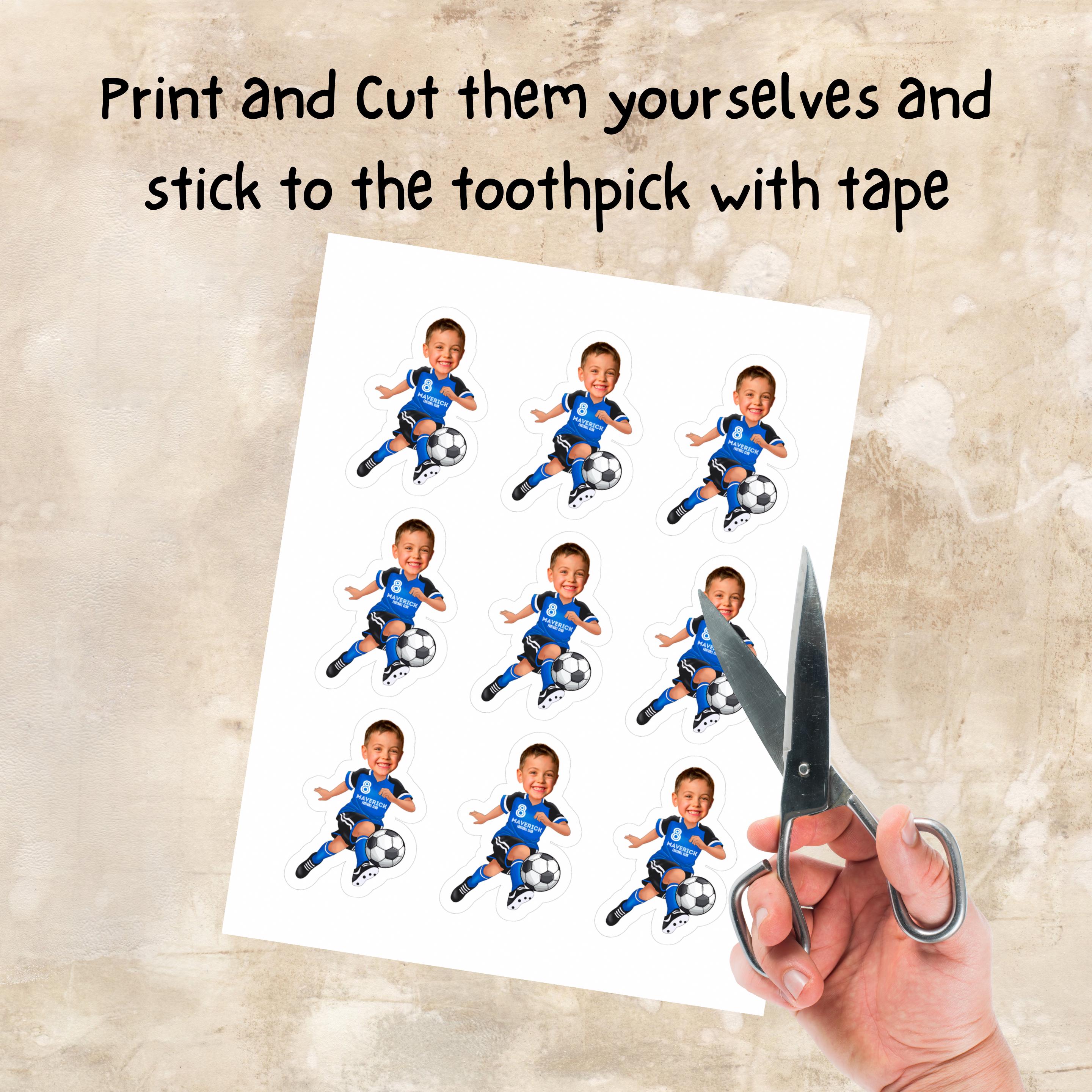 Custom Soccer Face Cupcake Toppers: Birthday Party Decor (digital ...