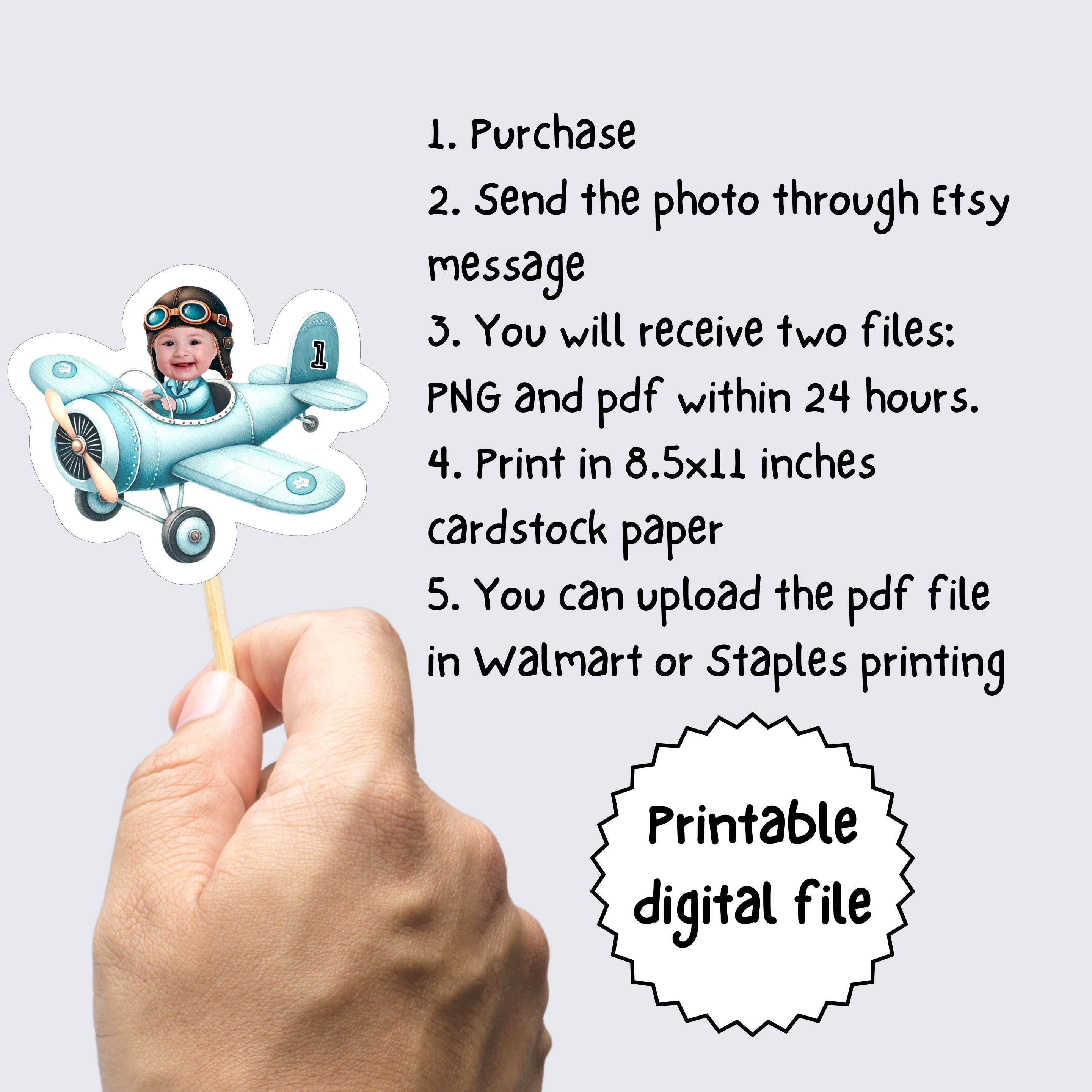 Pilot 1st Birthday Cupcake Toppers: Vintage Airplane Party Decor ...