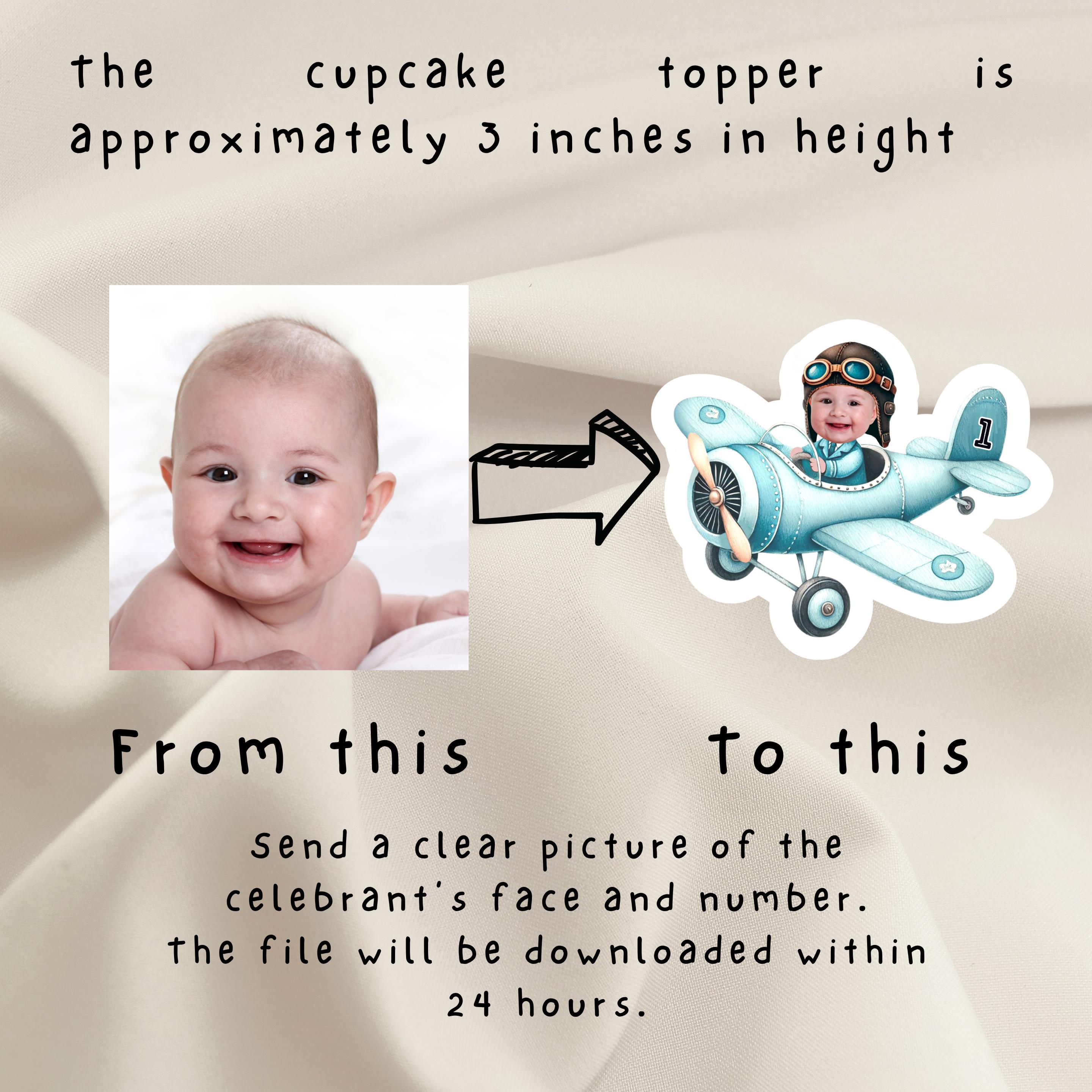 Pilot 1st Birthday Cupcake Toppers: Vintage Airplane Party Decor ...