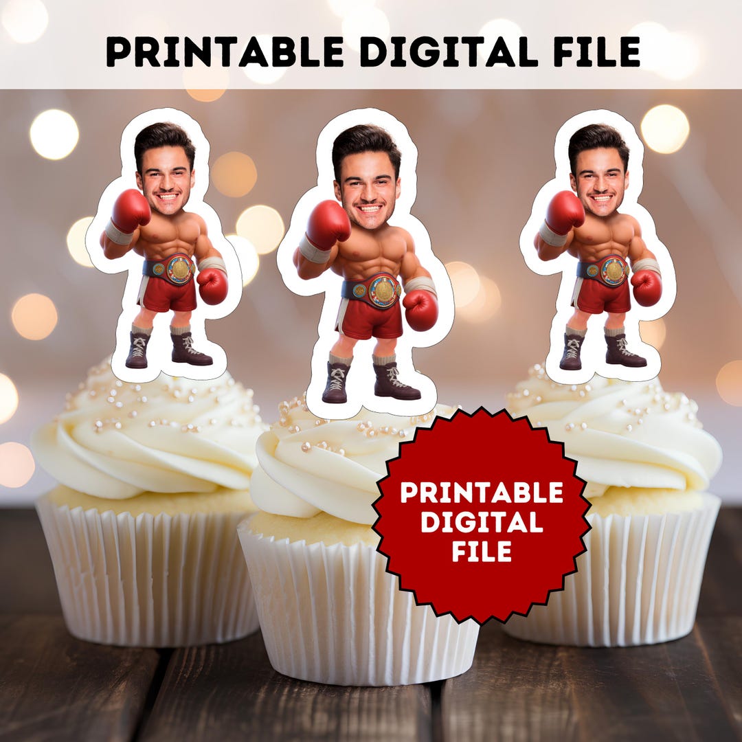 Boxer Cupcake Topper Digital Download – Made to Order in 24 Hours - Etsy