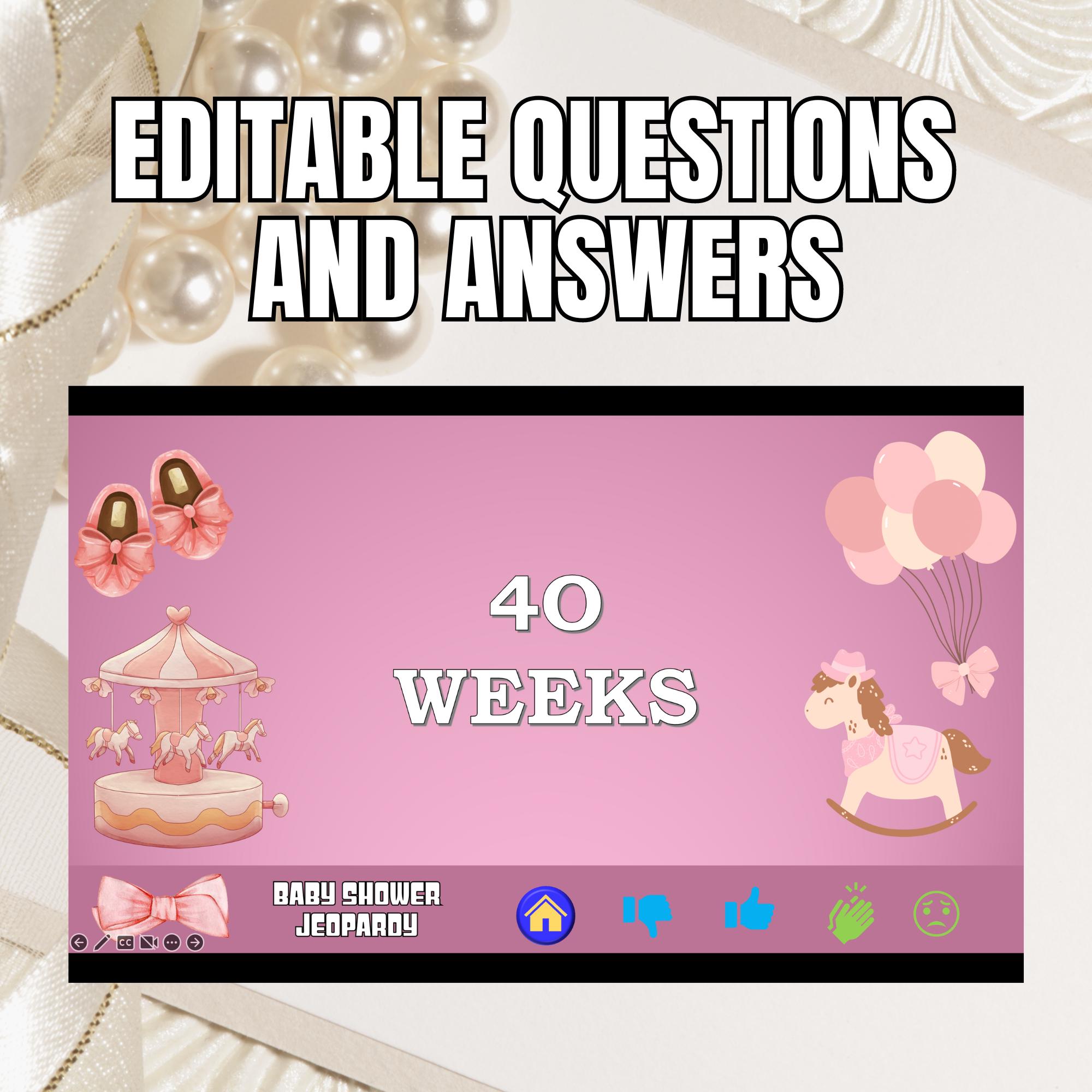 Baby Shower Jeopardy Template Pink Girl Powerpoint PPT With Scoreboard ...