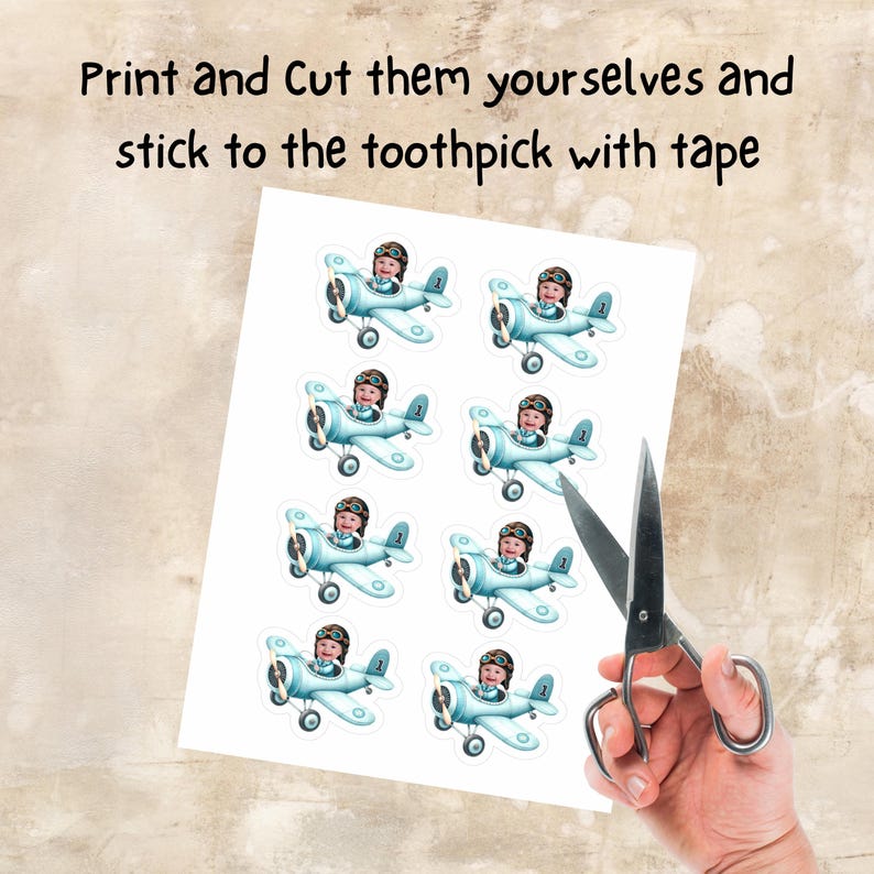 Pilot 1st Birthday Cupcake Toppers: Vintage Airplane Party Decor ...