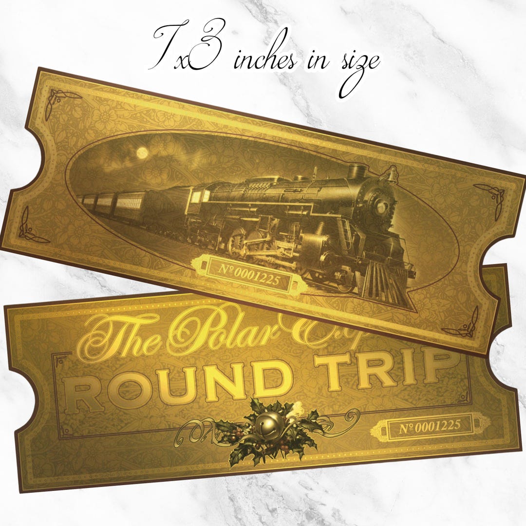 Polar Express Ticket Template Golden Canva Editable Printable Train ...