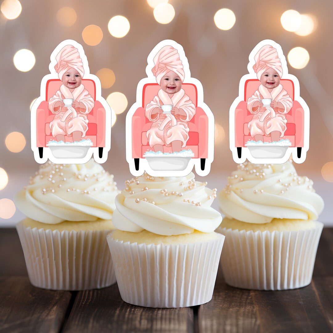 Spa Birthday Party Favors Cupcake Toppers Cake Topper Birthday Decor ...