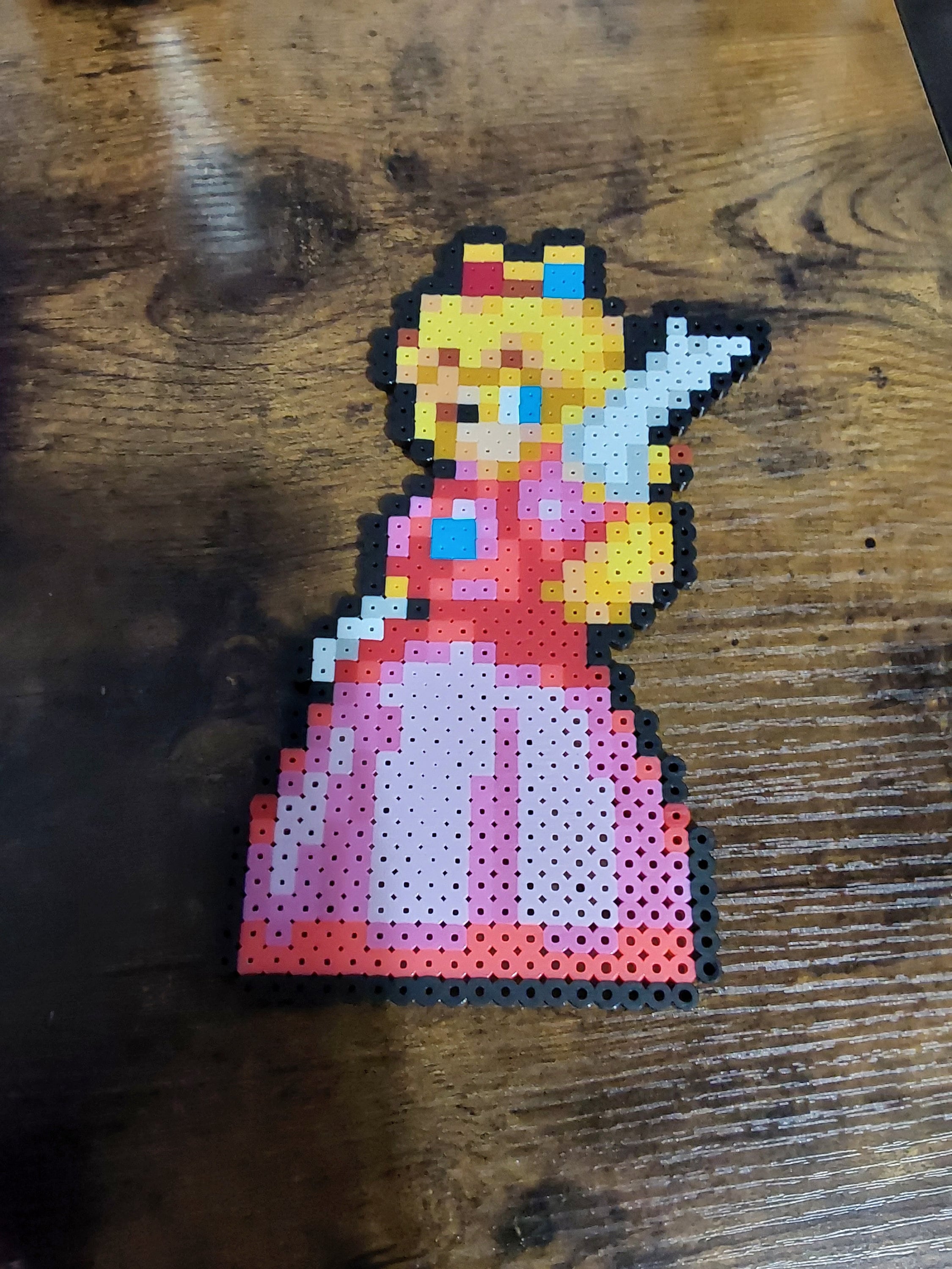Princess Peach Perler Bead Pixelart - Etsy