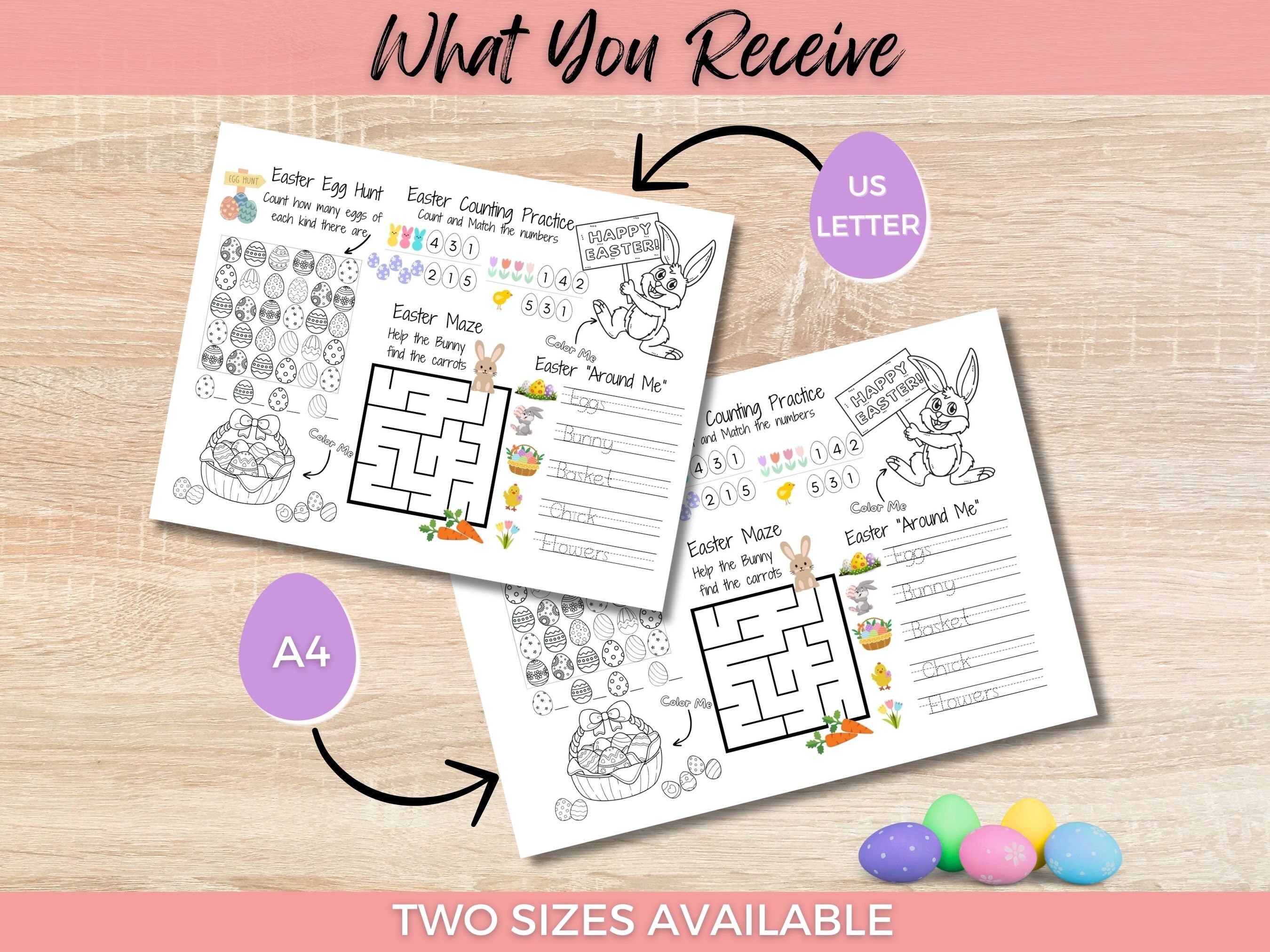 Easter Placemat for Kids, Printable Easter Activity Placemat, Easter ...