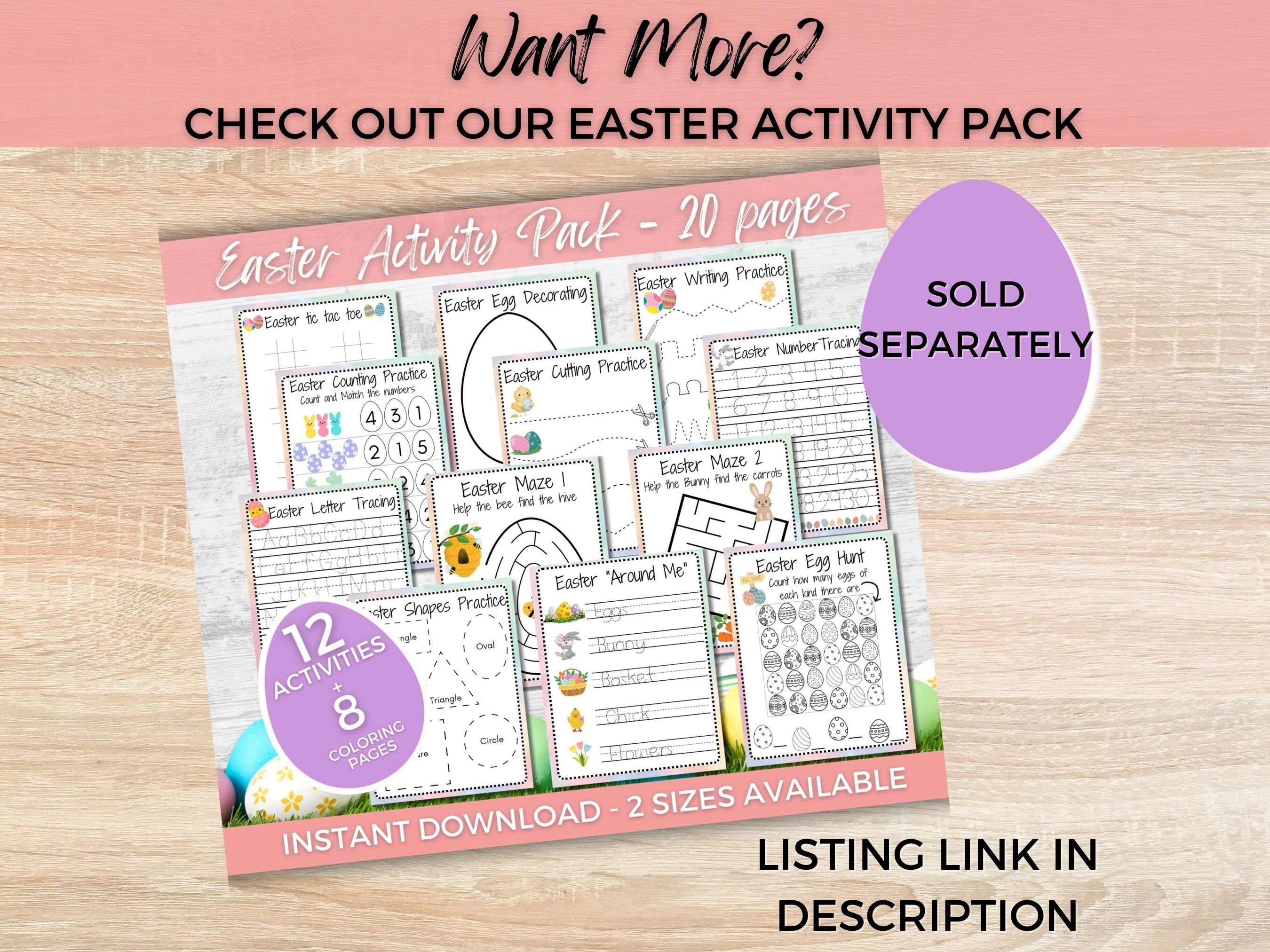 Easter Placemat for Kids, Printable Easter Activity Placemat, Easter ...