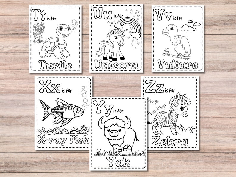 Animal Alphabet Coloring Pages A-Z: Preschool Printable (digital ...