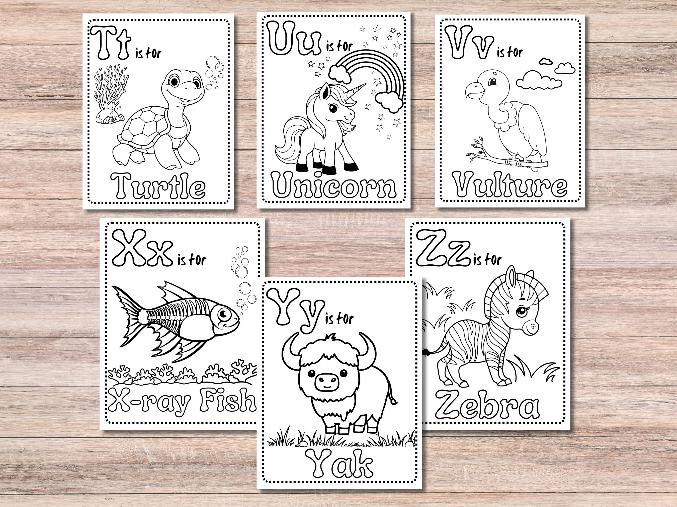 Kids Coloring Pages, Alphabet Coloring Pages, A-Z Printable Animal ...