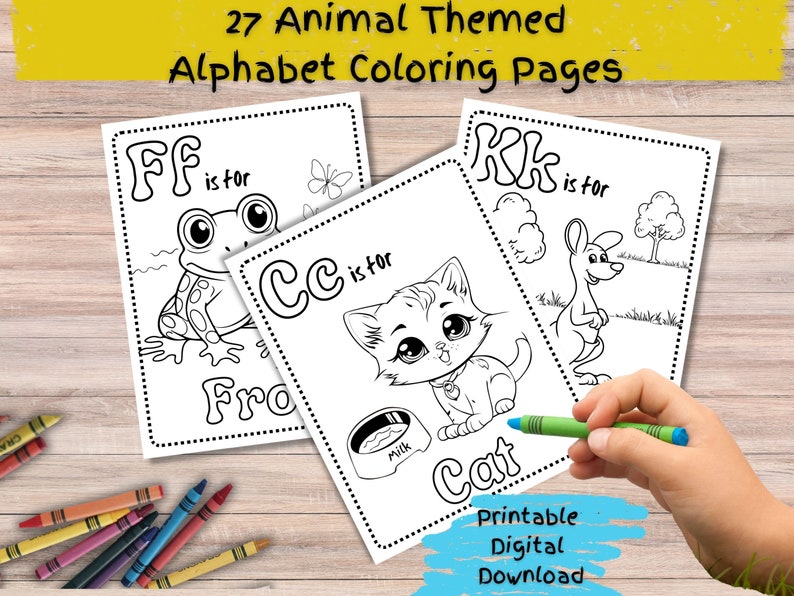 Kids Coloring Pages, Alphabet Coloring Pages, A-Z Printable Animal ...