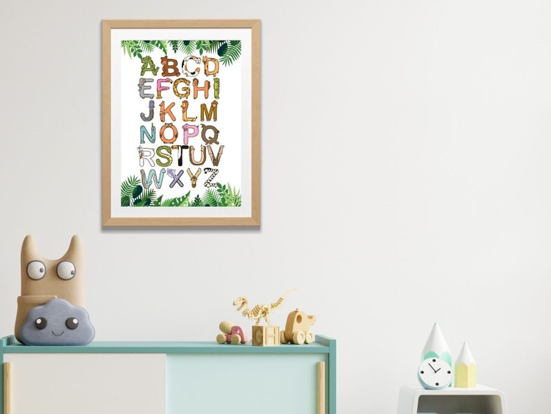 Animal Alphabet Wall Art for Kids, Printable Alphabet Poster, Animal ...