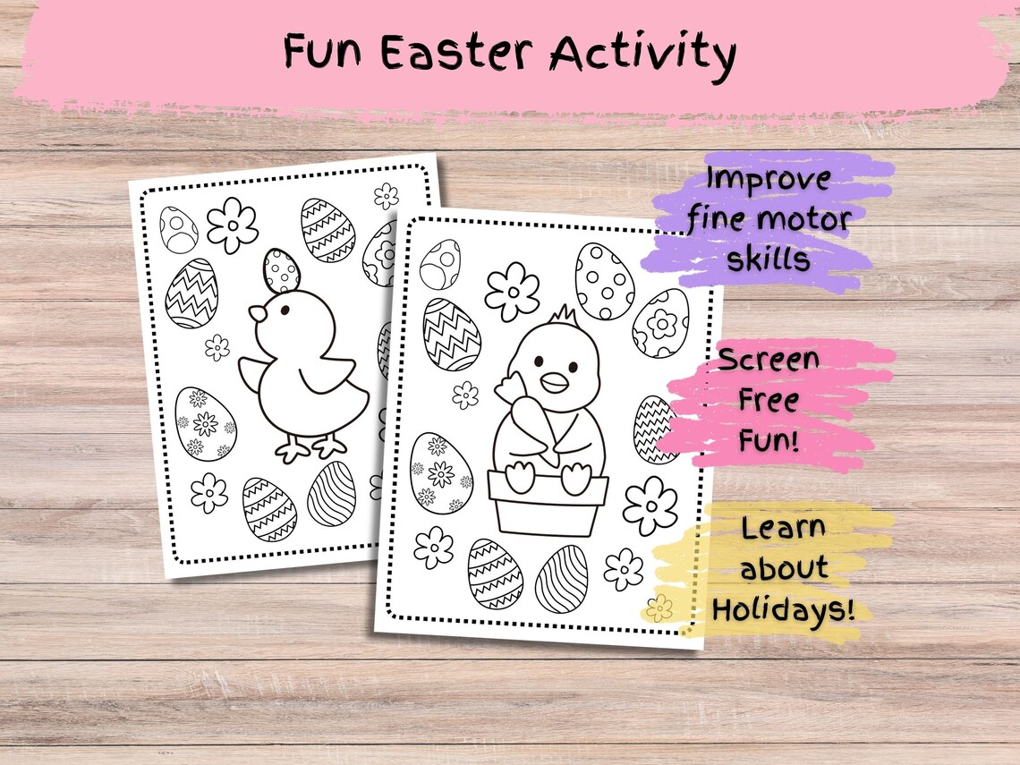 Easter Coloring Pages, Kids Coloring Pages, 20 Pages of Easter Chick ...