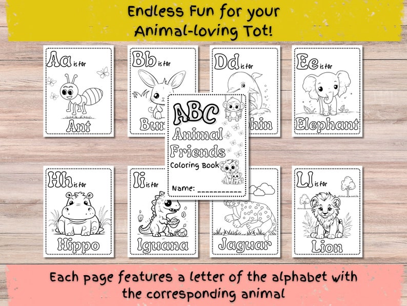 Kids Coloring Pages, Alphabet Coloring Pages, A-Z Printable Animal ...