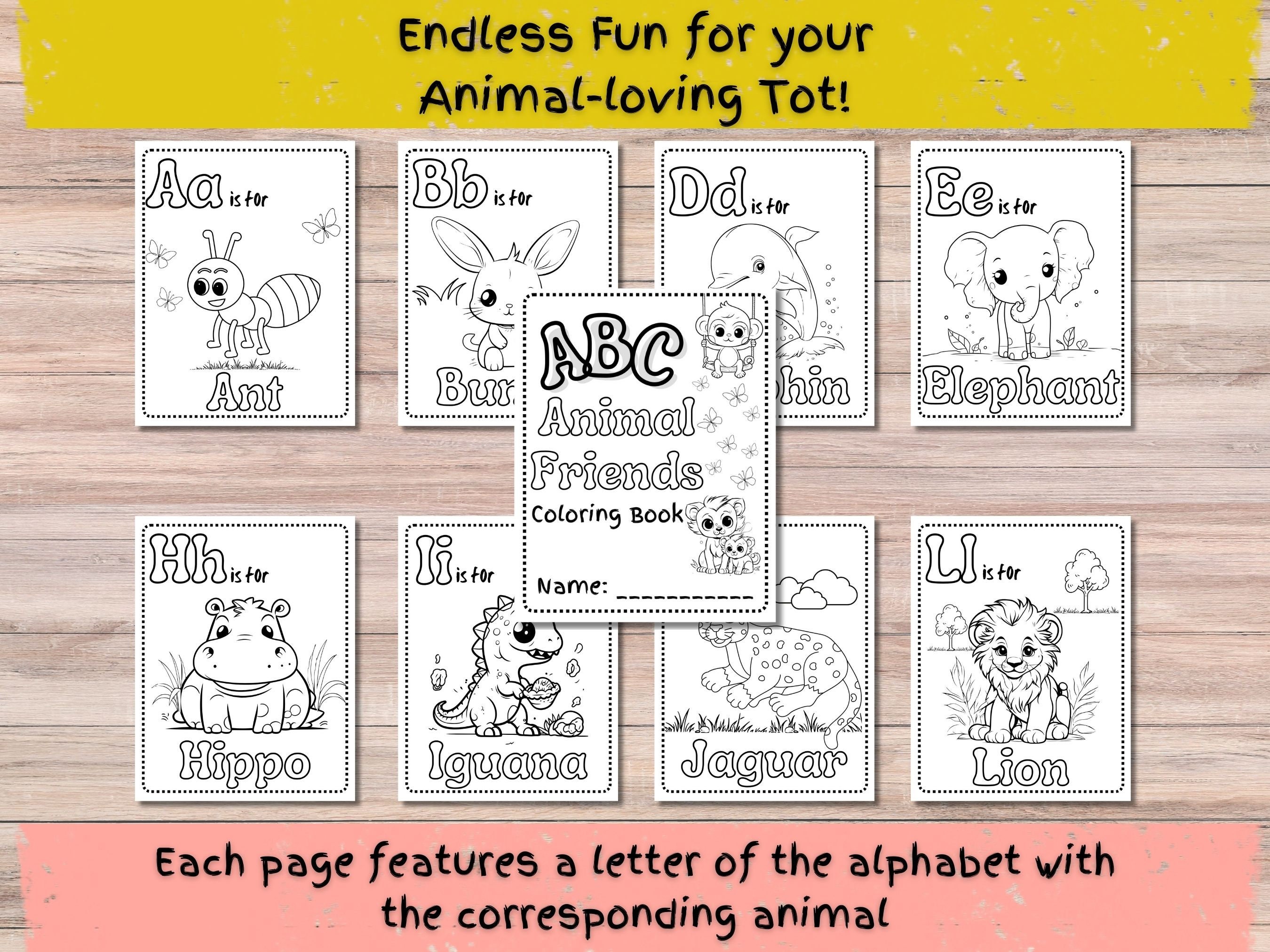 Kids Coloring Pages, Alphabet Coloring Pages, A-Z Printable Animal ...