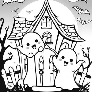 Kawaii Halloween Ghost Coloring Book for Kids | 16 Adorable Ghost ...