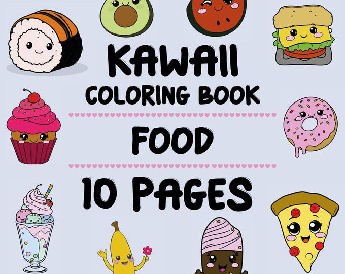Kawaii Food Coloring Book PDF | 10 Cute, Easy Food-themed Coloring ...