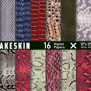 Snake Skin Digital Paper Pack – Snake Skin Scrapbooking – Digital ...