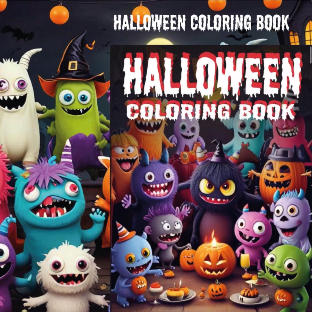 56 Halloween Coloring Pages Bundle for Kids Fun Detailed Printable ...
