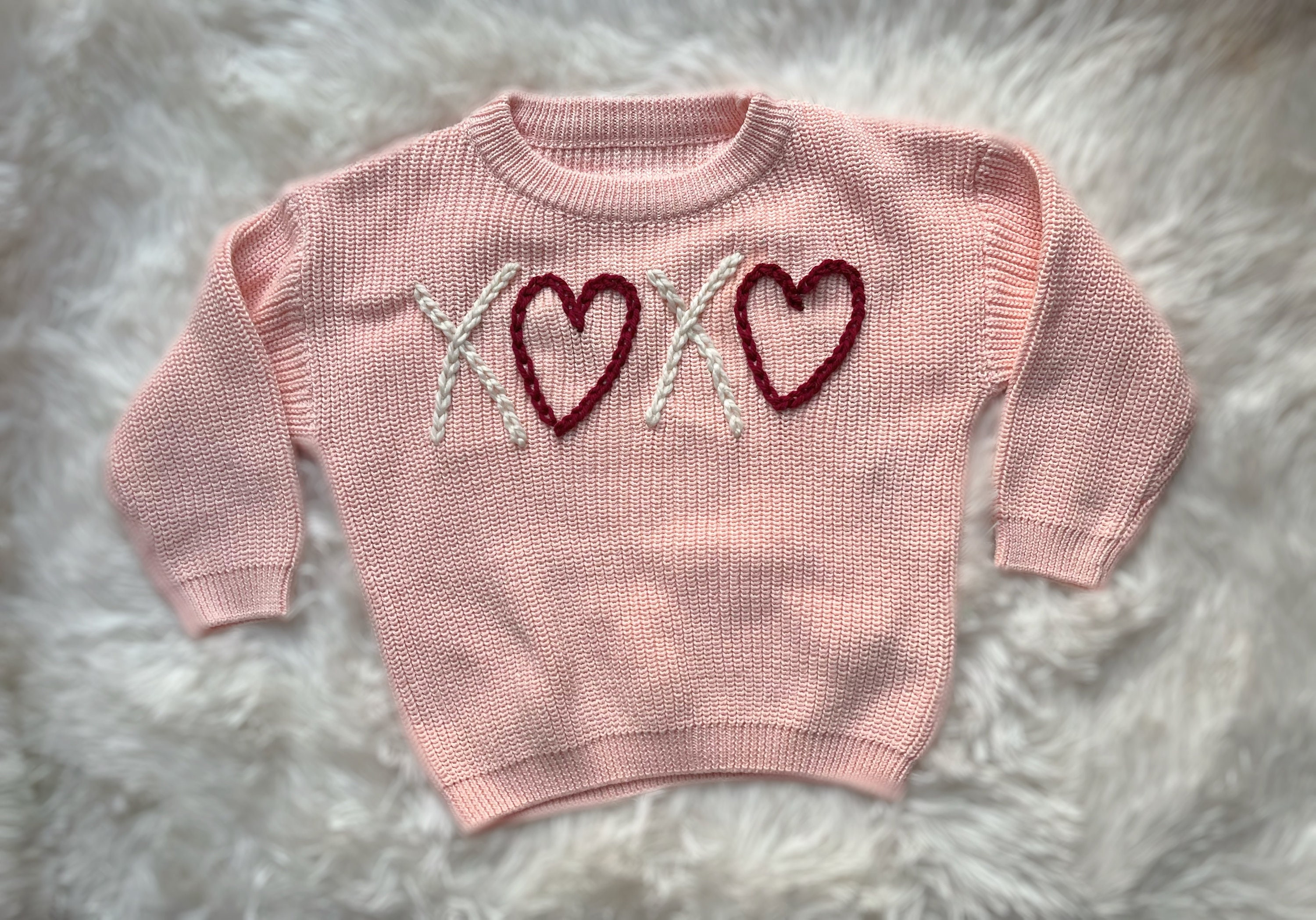 Pink Hand Embroidered Name Sweaters - Etsy