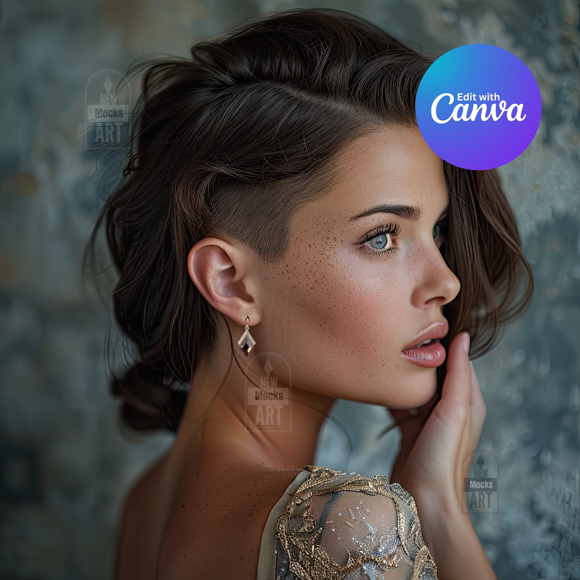 Earring Mockup Model Jewelry Mockup Female Models Earring Mockups ...