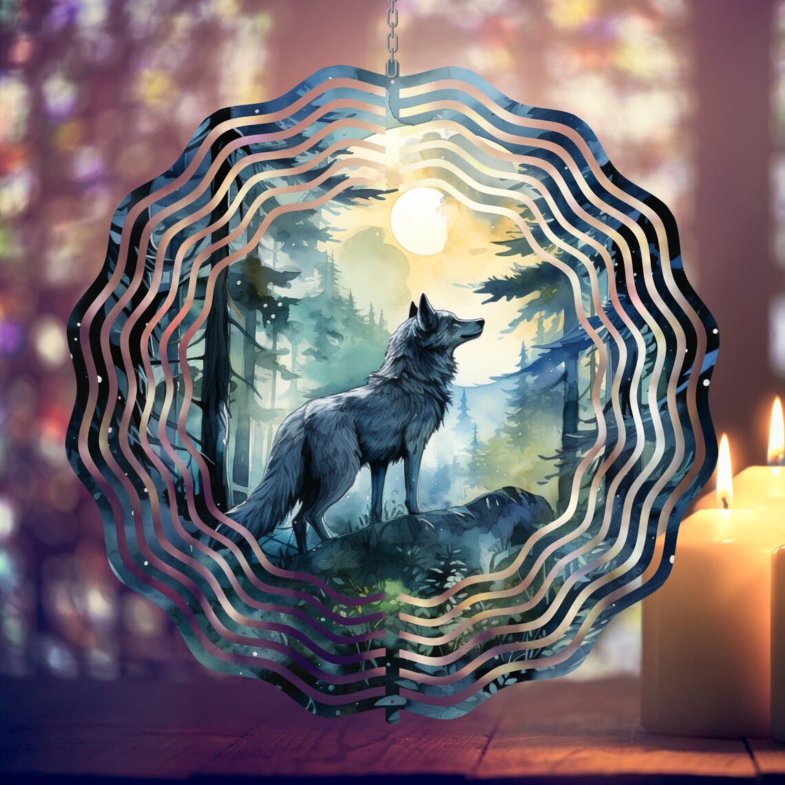 Wolf Wind Spinner PNG Forest Wolf Paint Spinner Garden Spinner Yard ...
