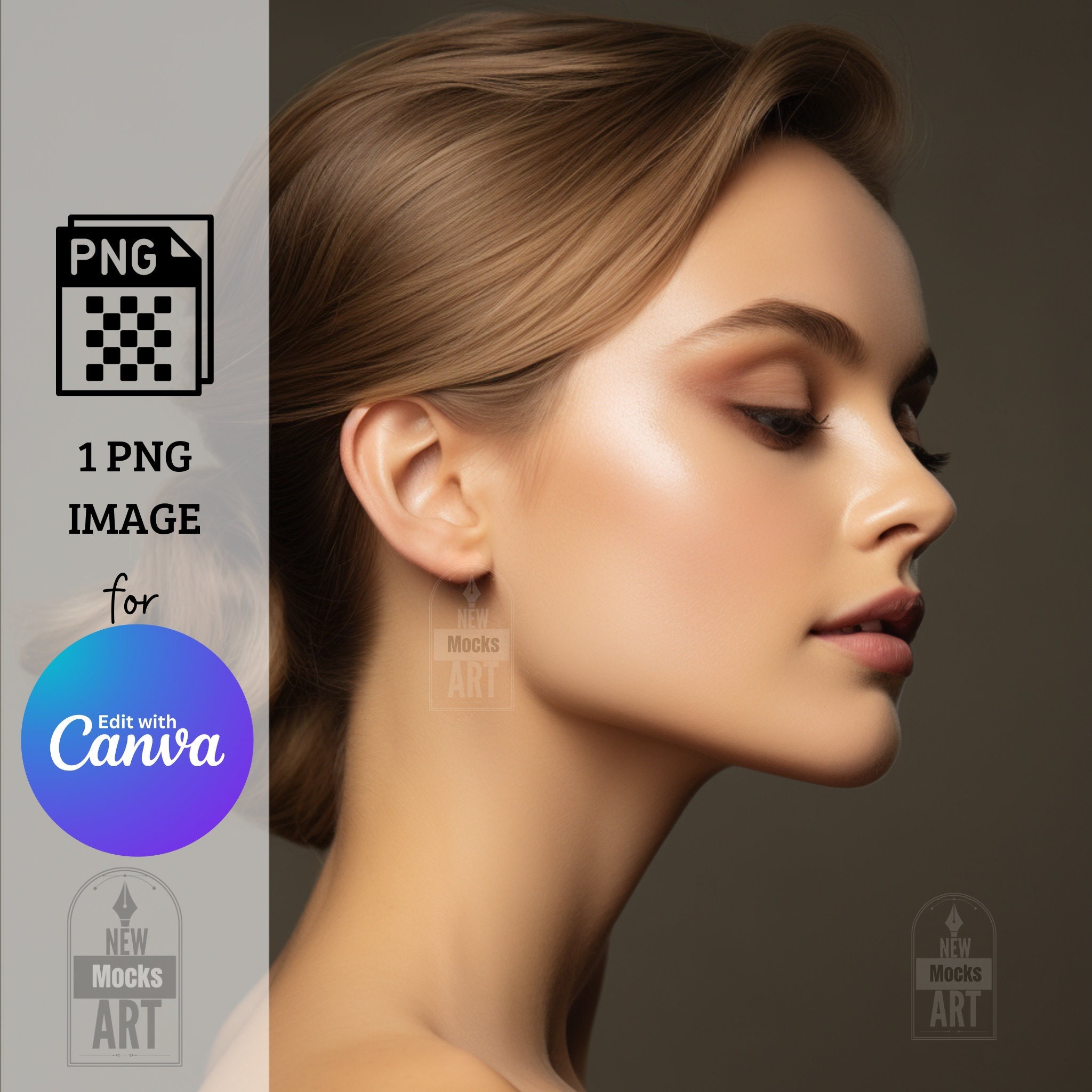 Earring Mockup Model Jewelry Mockup Female Models Earring Mockups ...