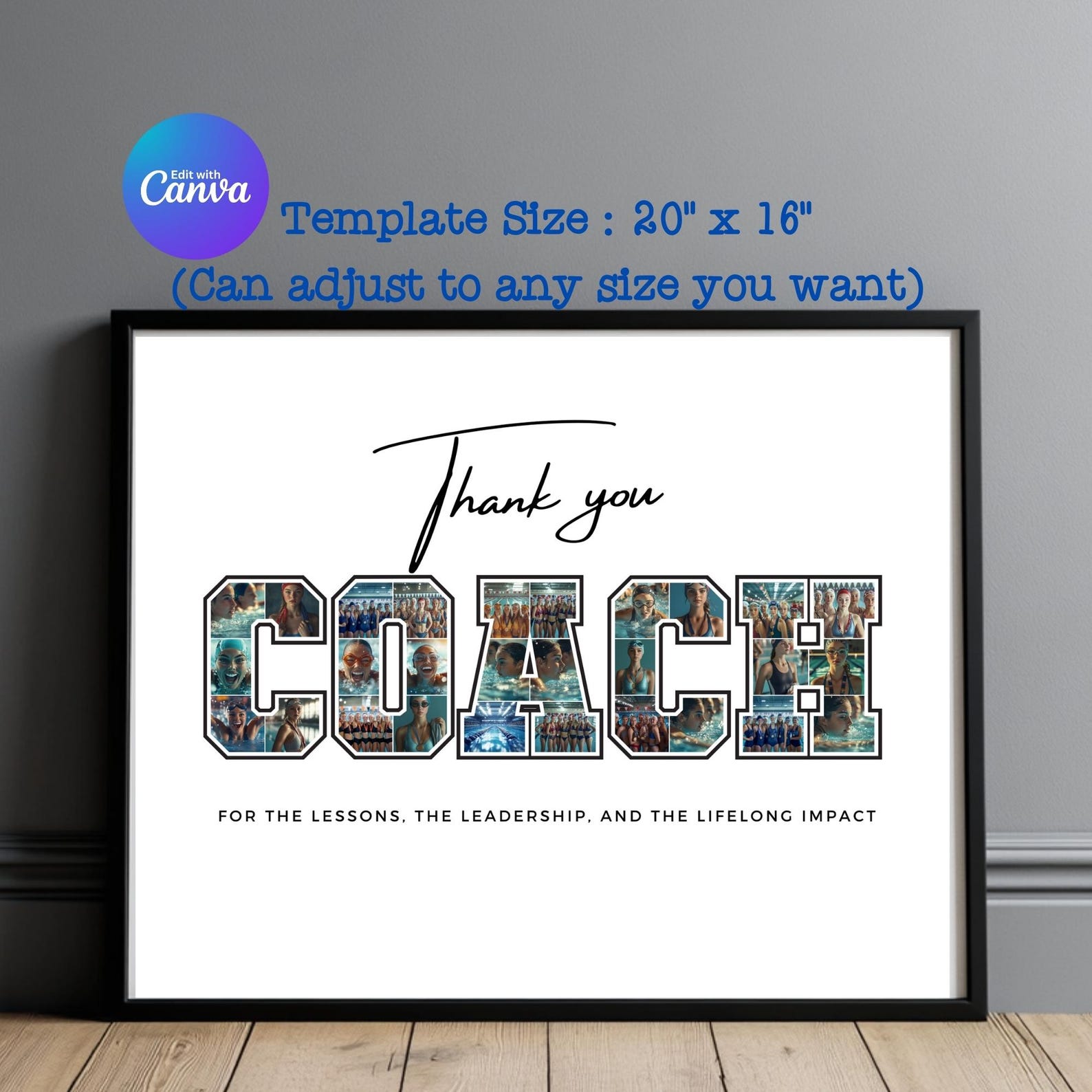 Coach Photo Collage Personalized Coach Gift, Custom Sports Photo Frame ...