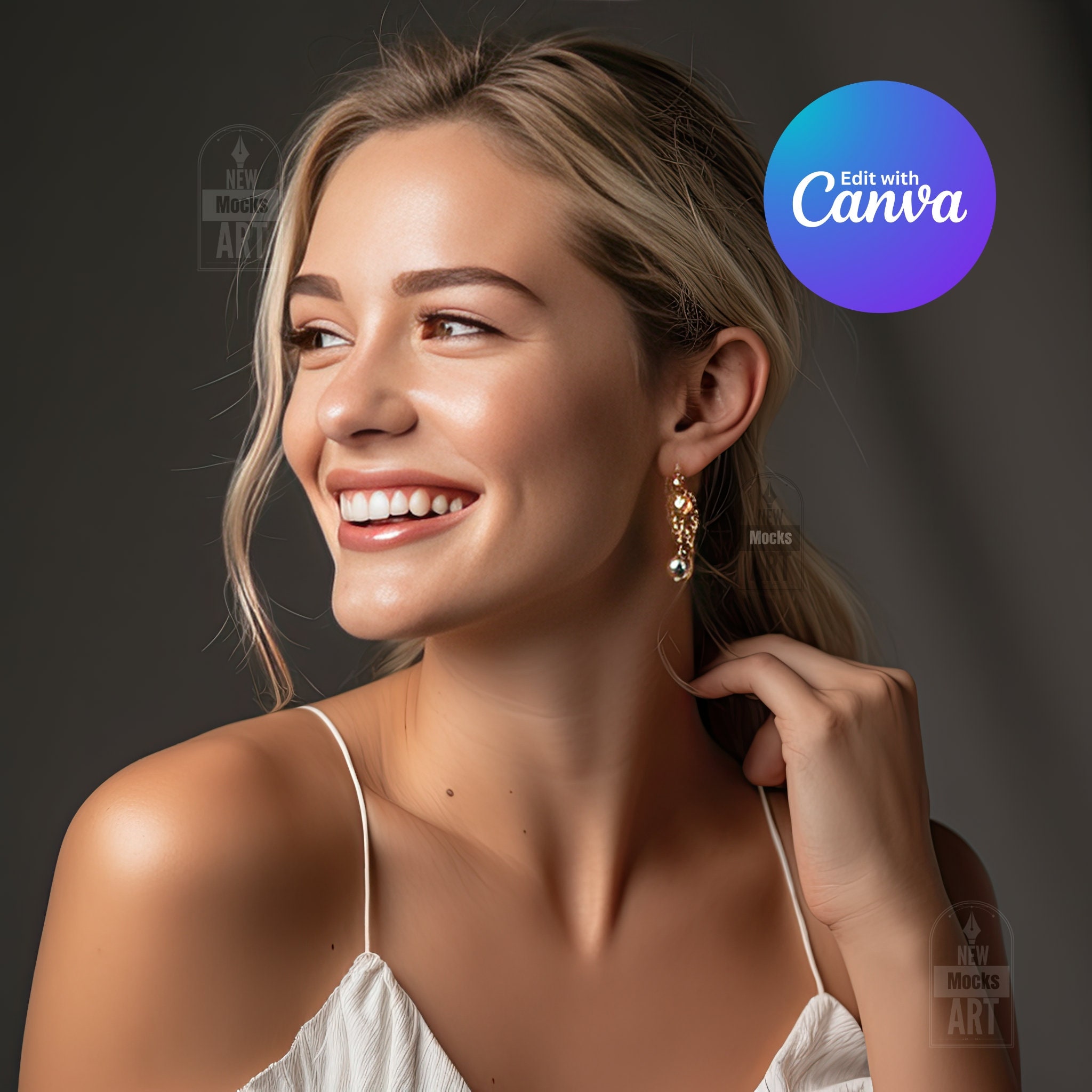 Earring Mockup Model Jewelry Mockup Female Models Earring Mockups ...