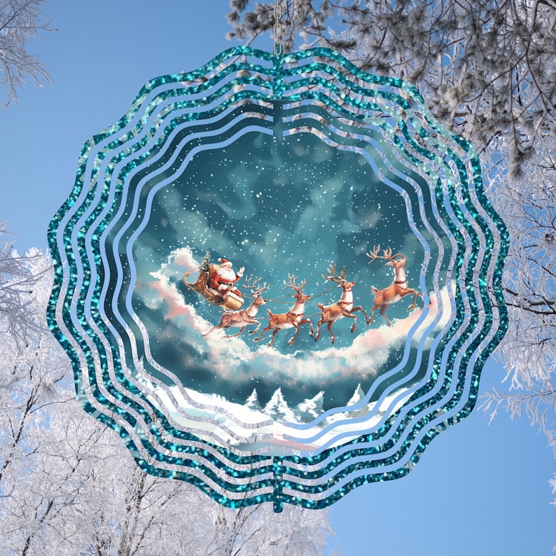 Merry Christmas Wind Spinner PNG Santa Claus Garden Spinner Santa ...