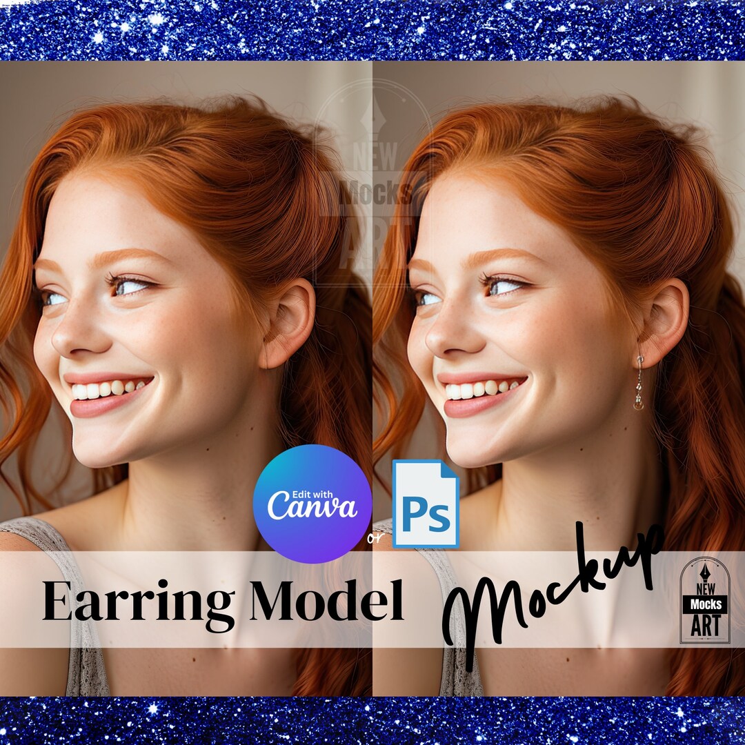Earring Mockup Model Jewelry Mockup Female Models Earring Mockups ...