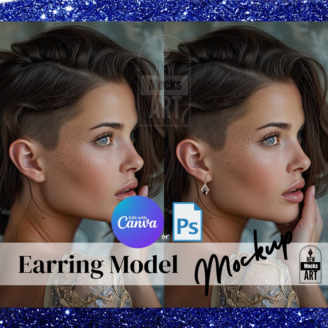 Earring Mockup Model Jewelry Mockup Female Models Earring Mockups ...