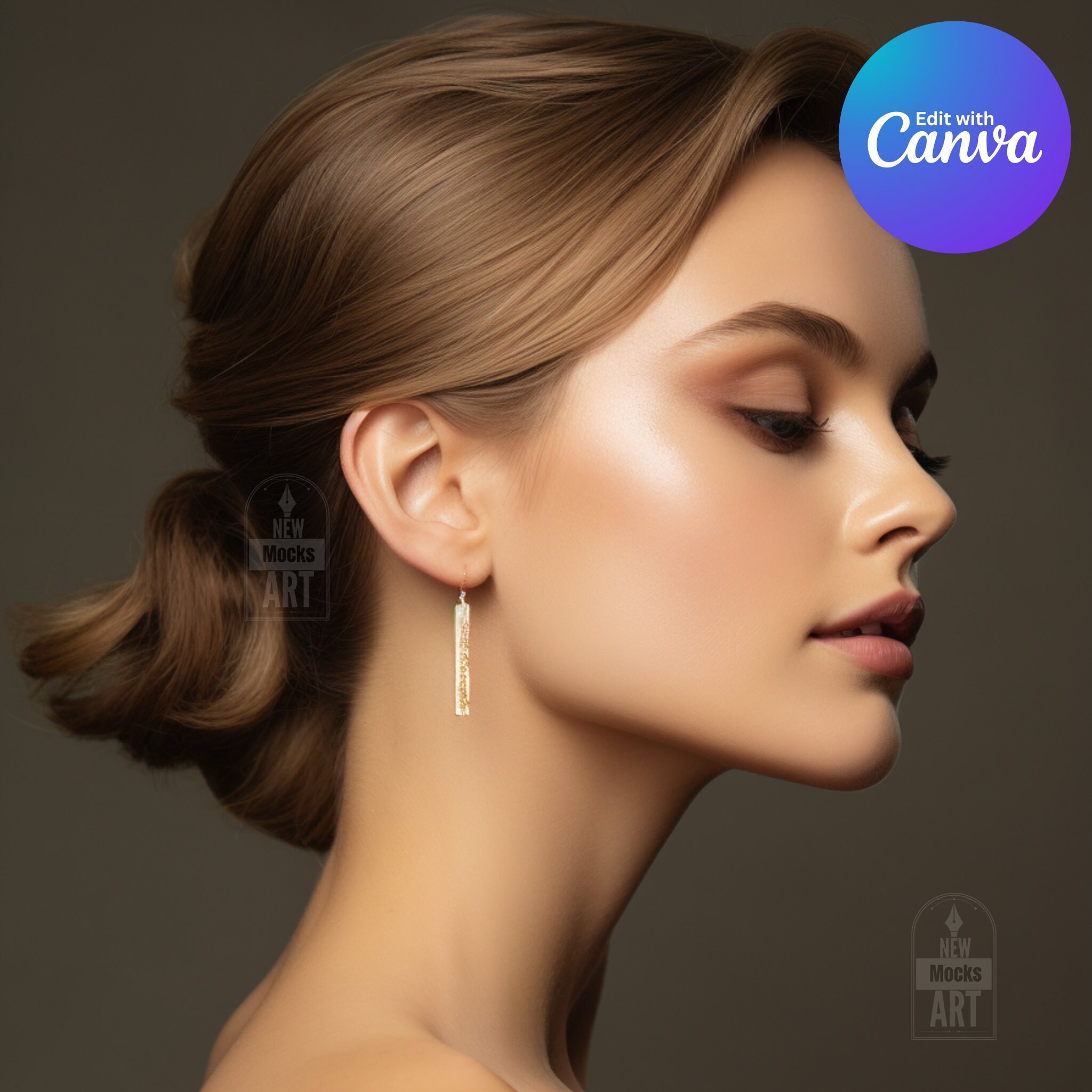 Earring Mockup Model Jewelry Mockup Female Models Earring Mockups ...
