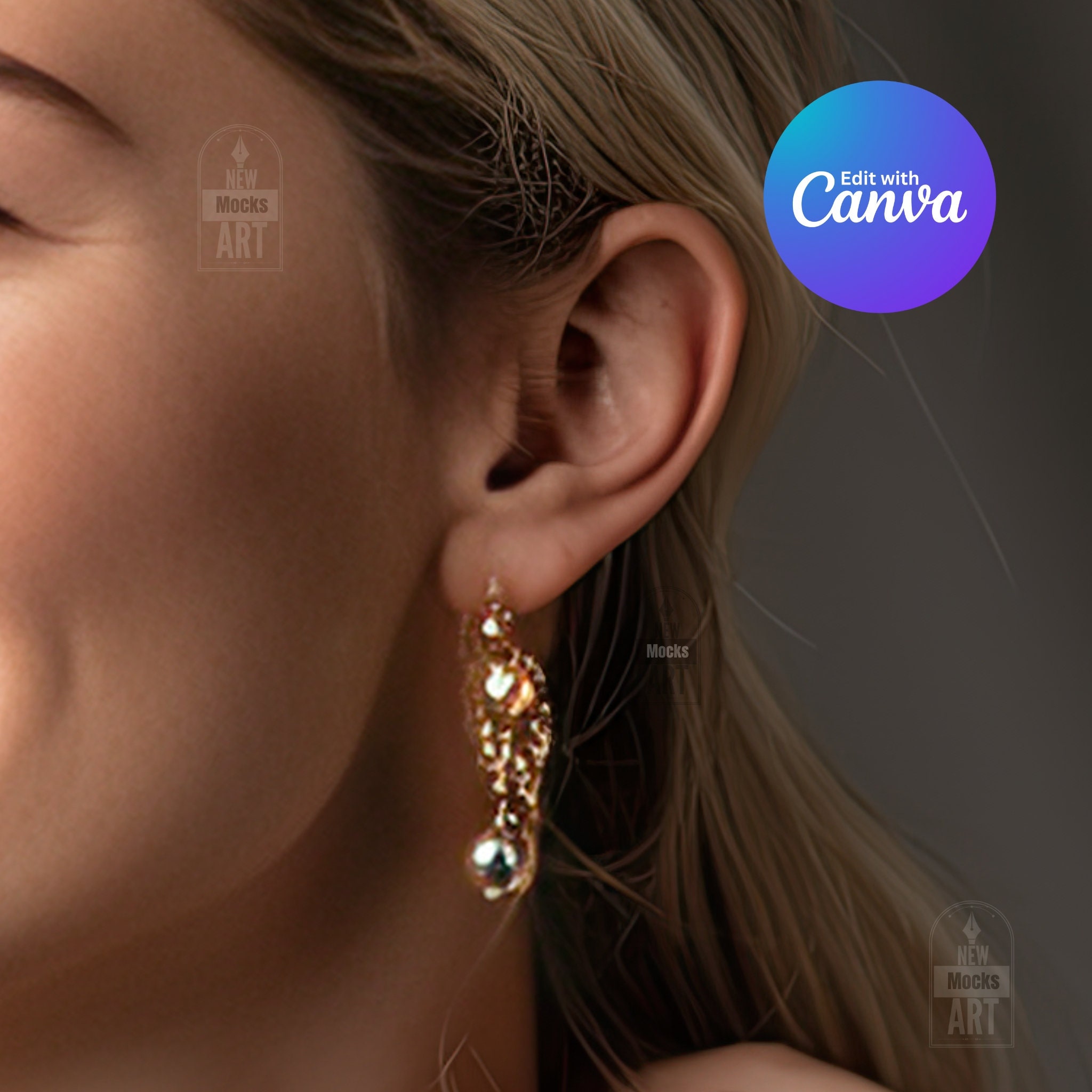 Earring Mockup Model Jewelry Mockup Female Models Earring Mockups ...