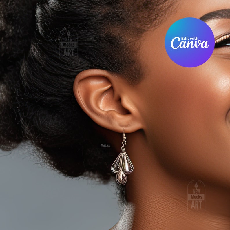 Earring Mockup Model Jewelry Mockup Female Models Earring Mockups ...