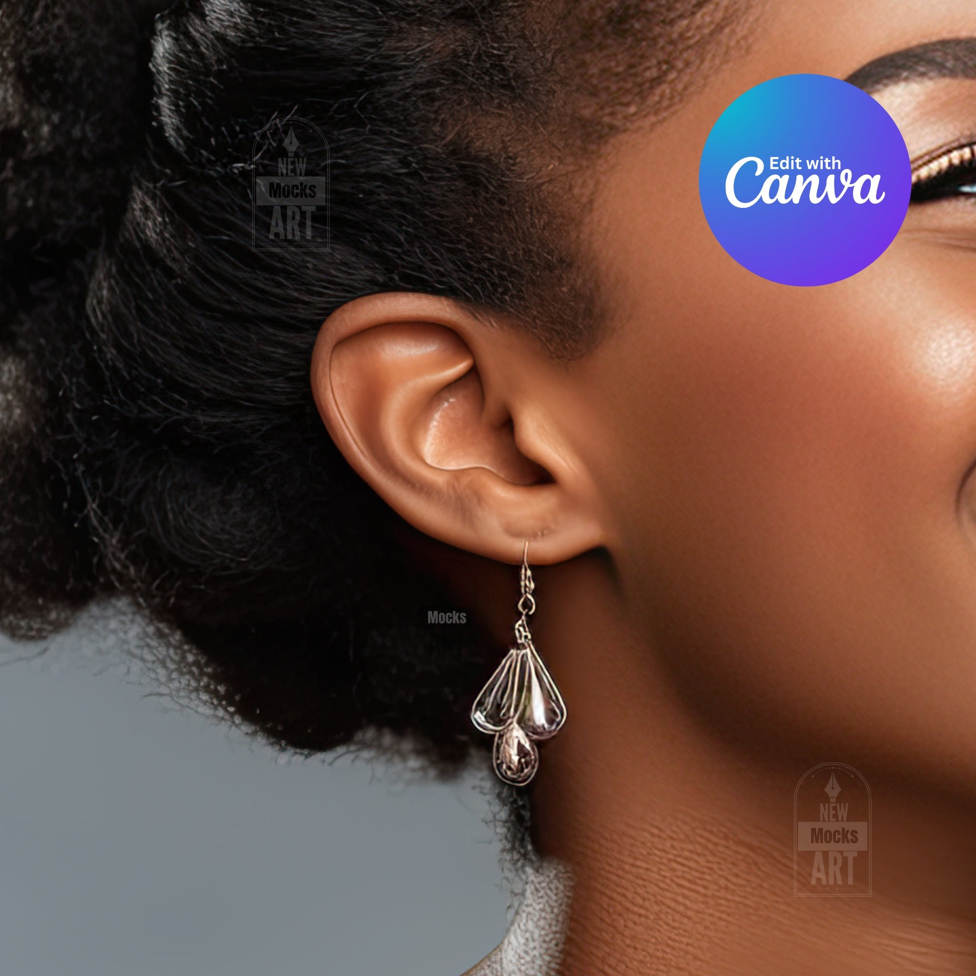 Earring Mockup Model Jewelry Mockup Female Models Earring Mockups ...